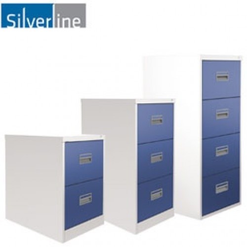 Silverline Two Tone Midi Filing Cabinets - Leisure Furniture Direct